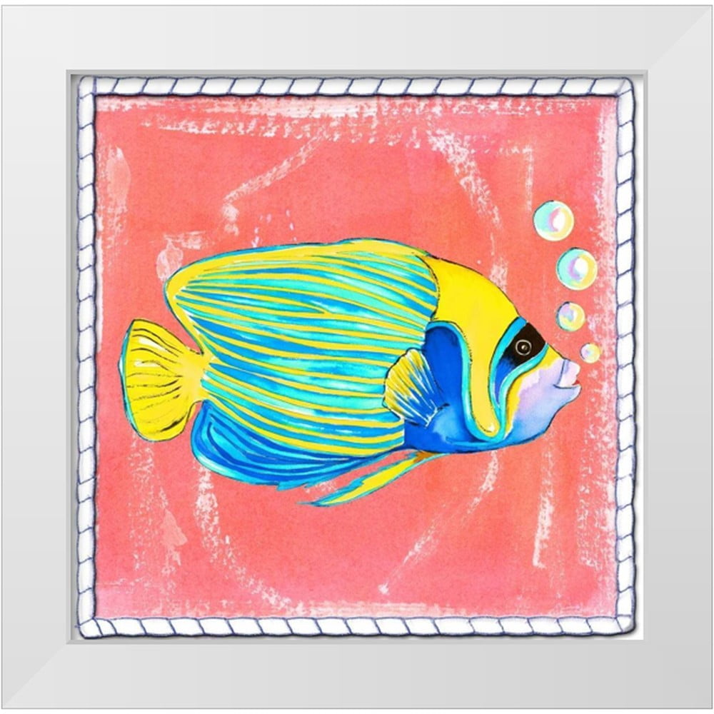 Ormsby, Anne 26x26 White Modern Wood Framed Museum Art Print Titled - Beach Front Fish - Walmart.com