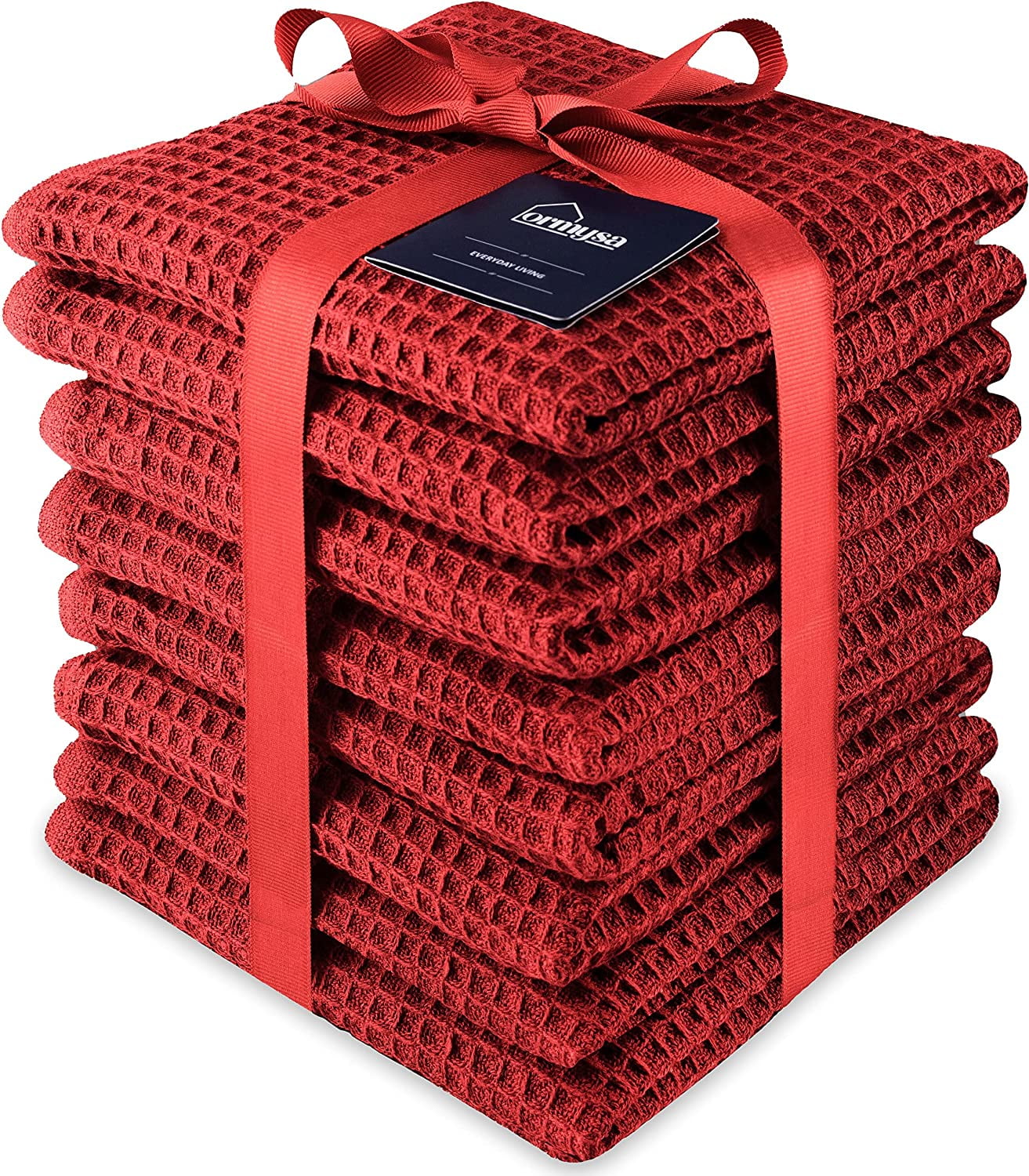 Ormysa Kitchen Wash Rags Set, Absorbent 100% Cotton Waffle Dish Cloths ...