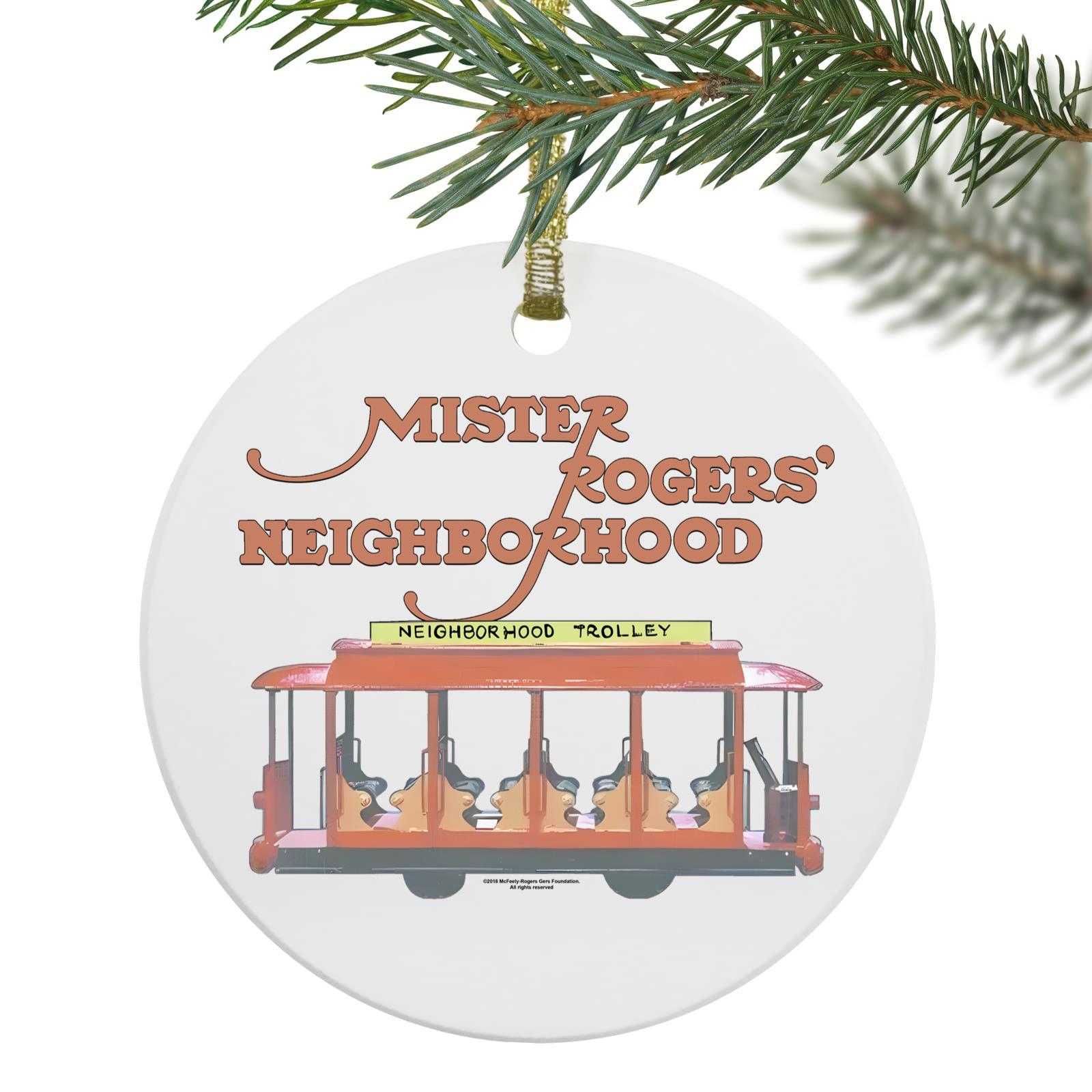 OrnaVibe Mister Rogers Trolley Mens Make Believe Clic Tv, Hot Trend Flat Ceramic Ornament, Gift ...