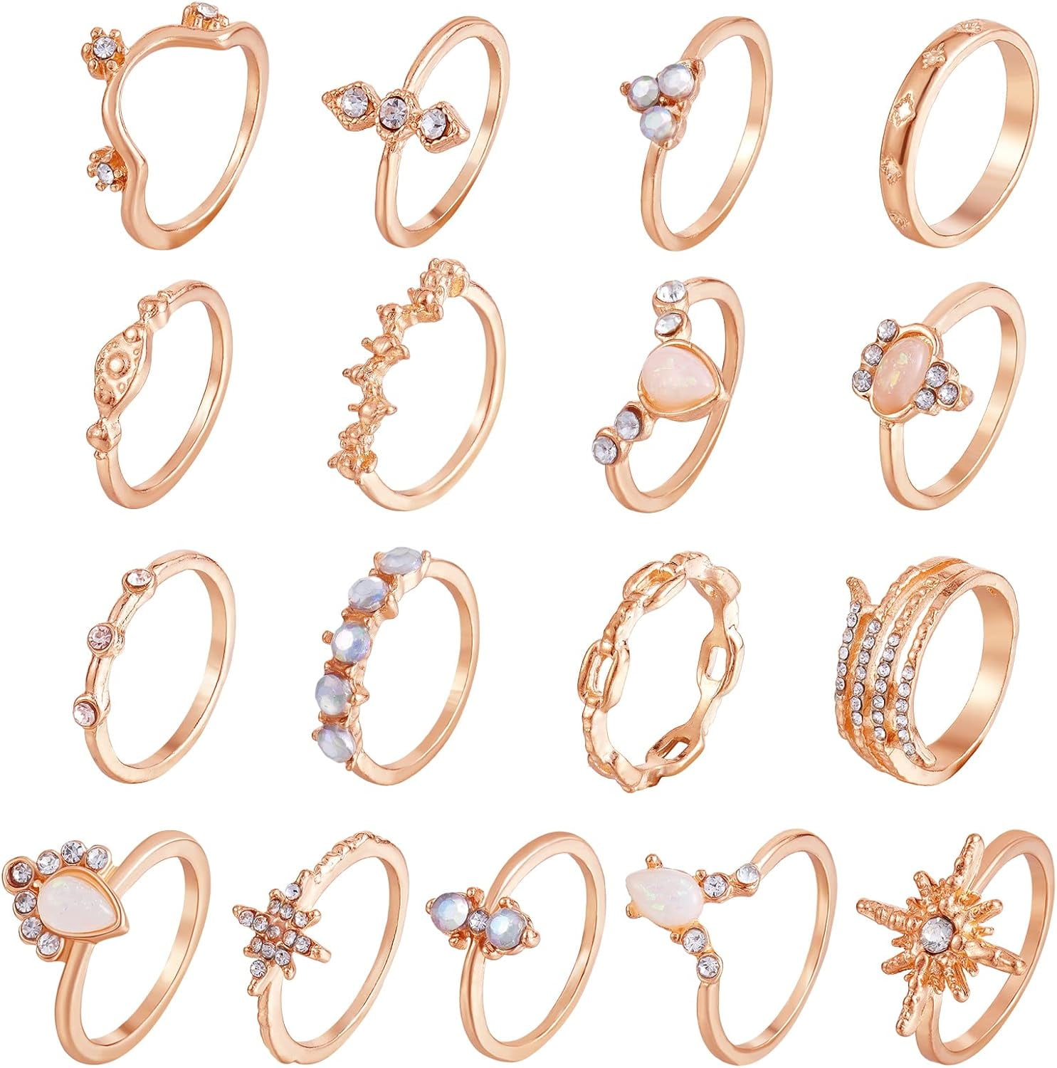 Ornaland 17 Pcs Knuckle Rings for Women Knuckle Rings Set for Women Stackable Rings Sets ...