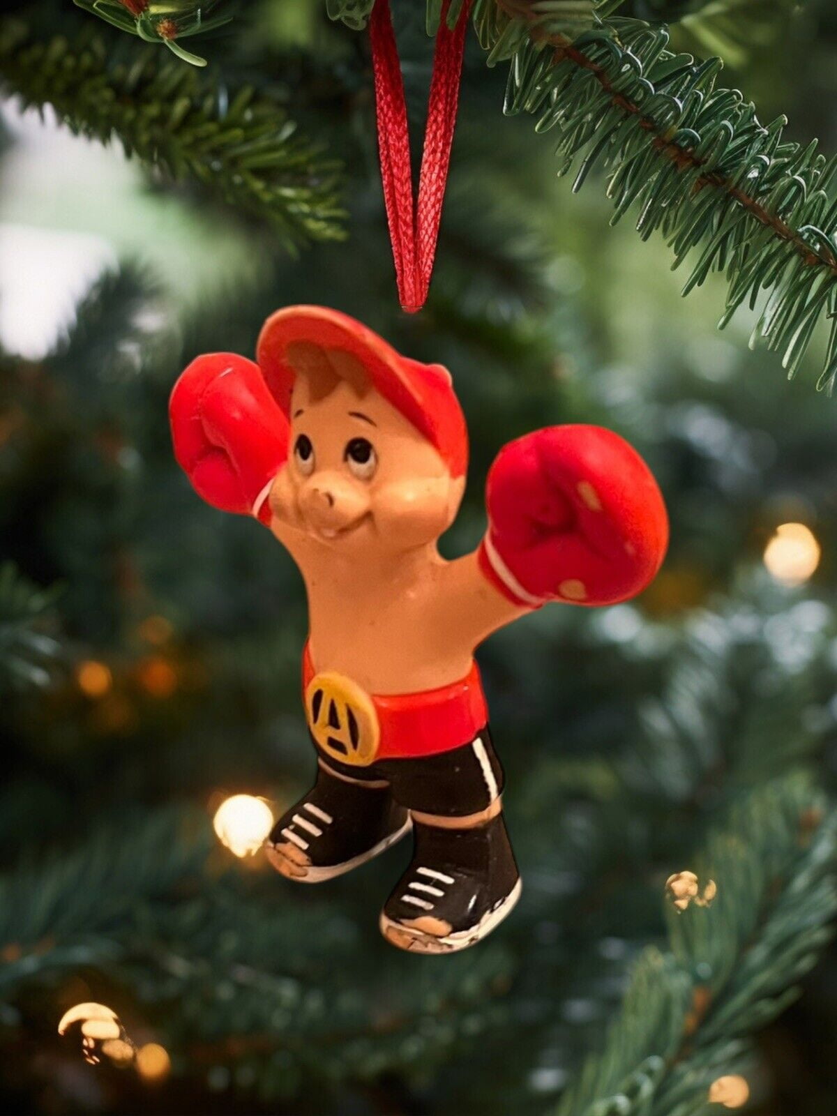 Ornament 1983 Alvin & Chipmunks Alvin Boxing Gloves 2.5" Figure PVC ...