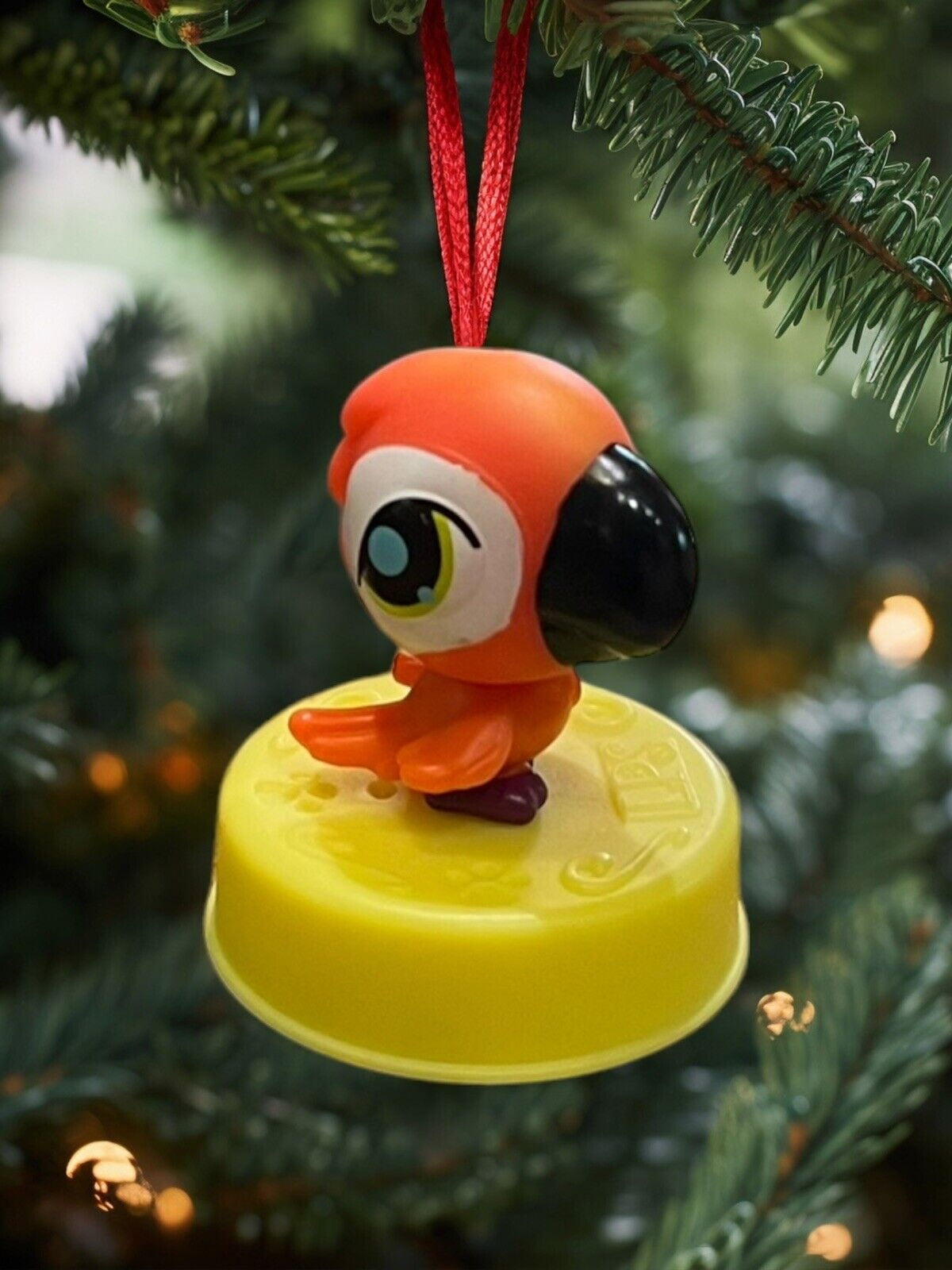 Ornament 2010 LITTLEST PET SHOP Parrot Bird Figure Figurine Charm LPS ...