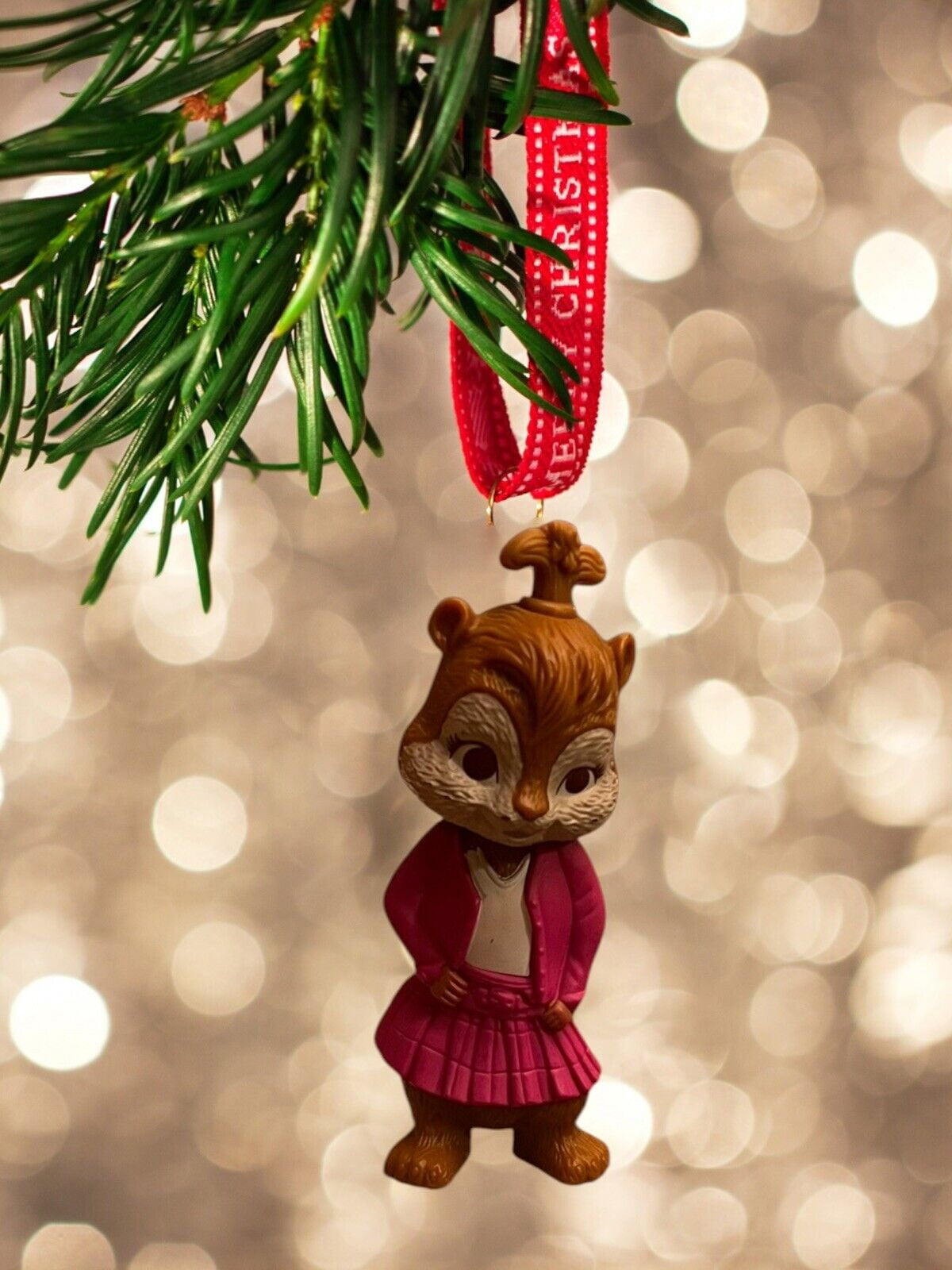 Ornament Alvin Chipmunks Brittany Pink 3” Figure Figurine Dangler Charm ...