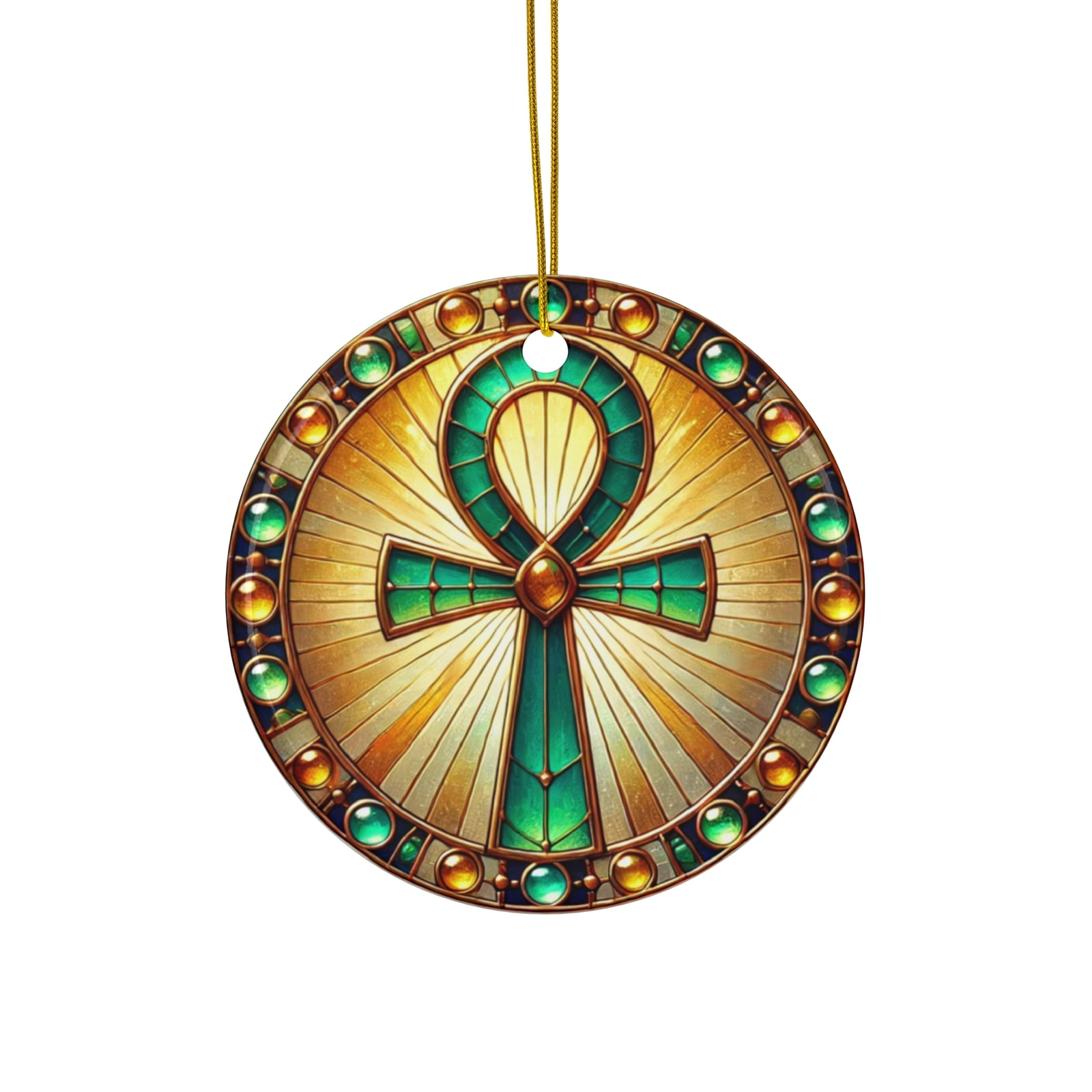 Ornament Ankh Cross in Stained Glass Style Ornament - Printed on ...