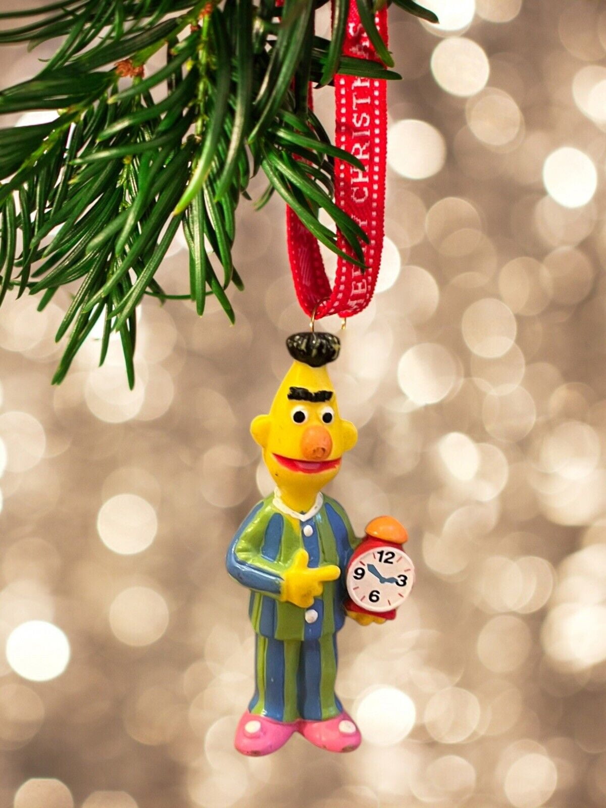 Ornament Bert Holding Clock Sesame Street Figure Figurine 2” Dangler ...