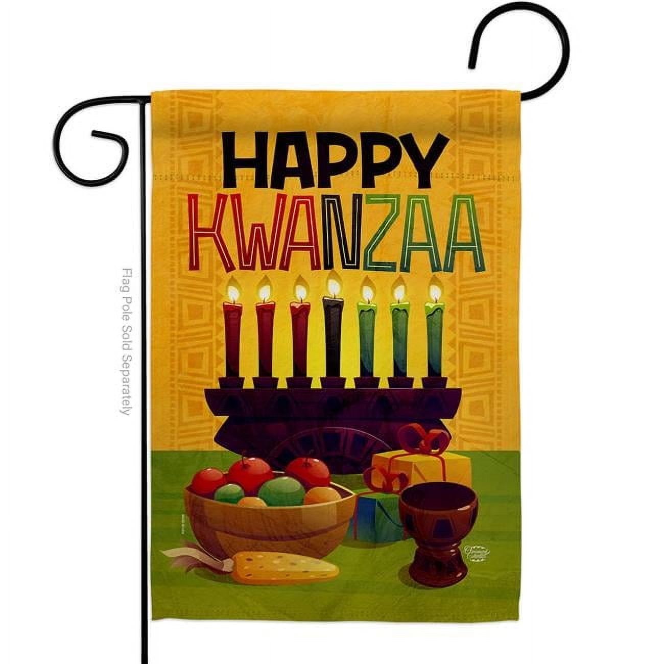 Ornament Collection 13 x 18.5 in. Harvest Kwanzaa Garden Flag for Black ...