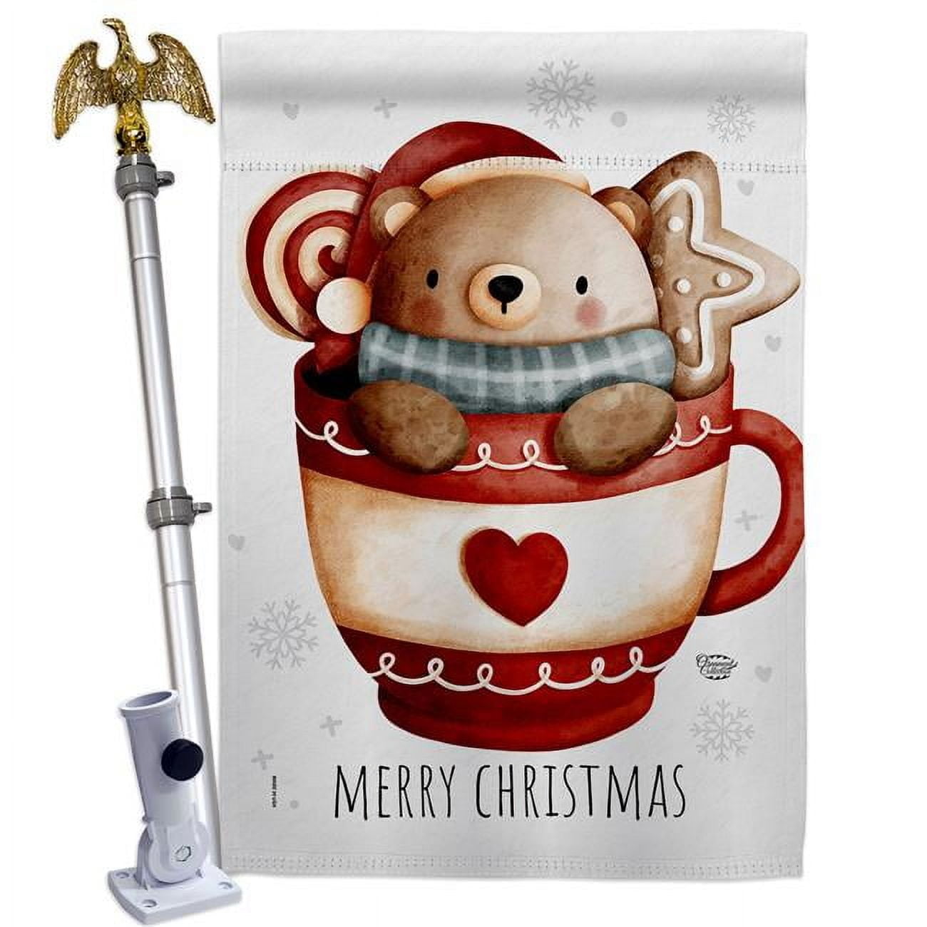 Ornament Collection 28 x 40 in. Beary Hot Coco House Flag Set ...