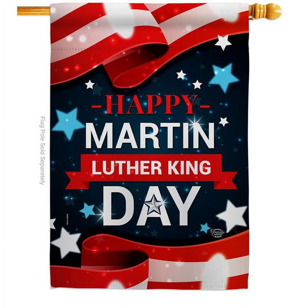 Ornament Collection 28 x 40 in. Happy Martin Luther King Day Black ...