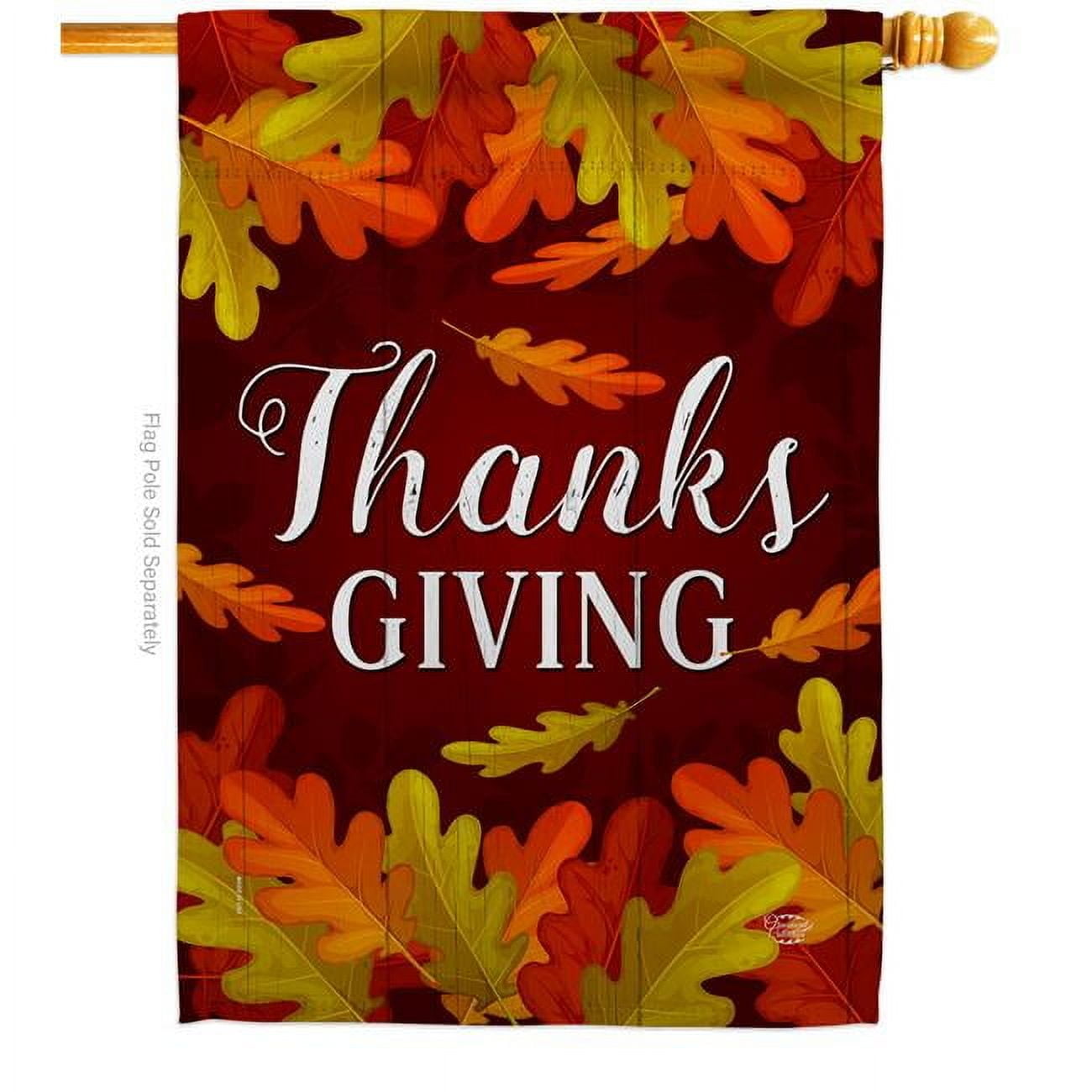 Ornament Collection 28 x 40 in. Thanksgiving House Flag with Fall ...