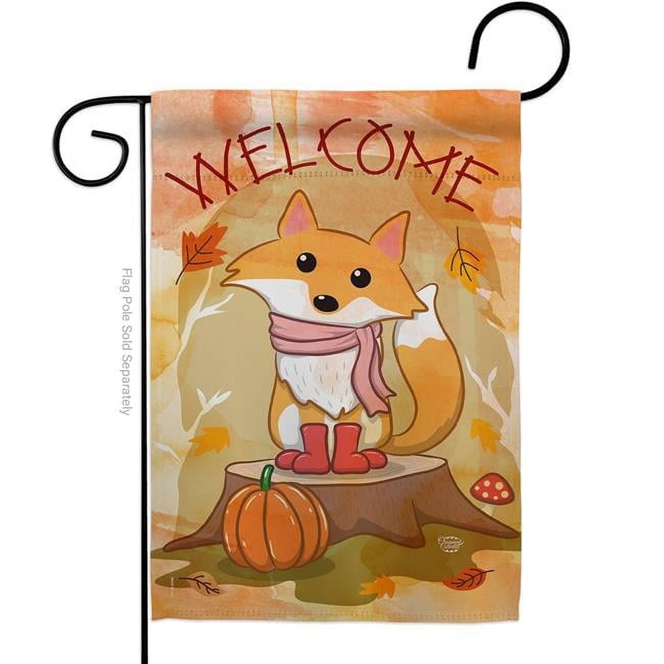 Ornament Collection G191108-BO 13 x 18.5 in. Welcome Fall Foxy Garden ...