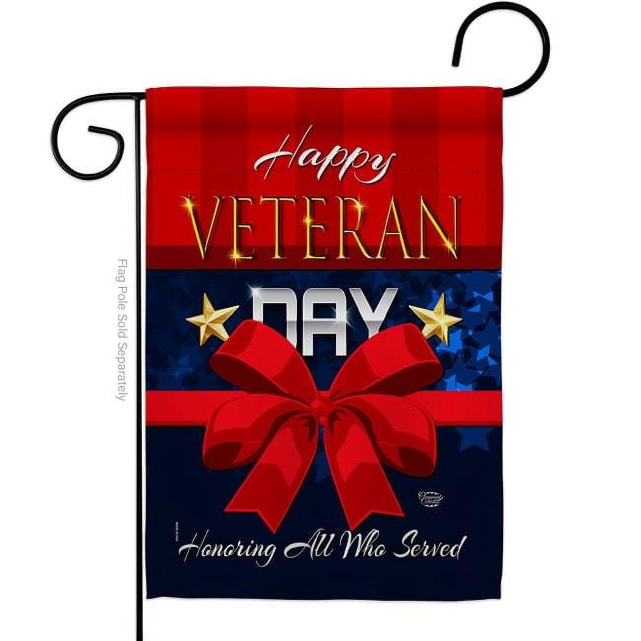 Ornament Collection G192172-BO 13 x 18.5 in. Happy Veteran Day Garden ...