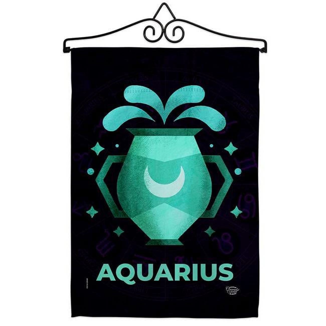 Ornament Collection GS190033-BO-02 13 x 18.5 in. Aquarius Garden Flag Set for Interests Zodiac ...