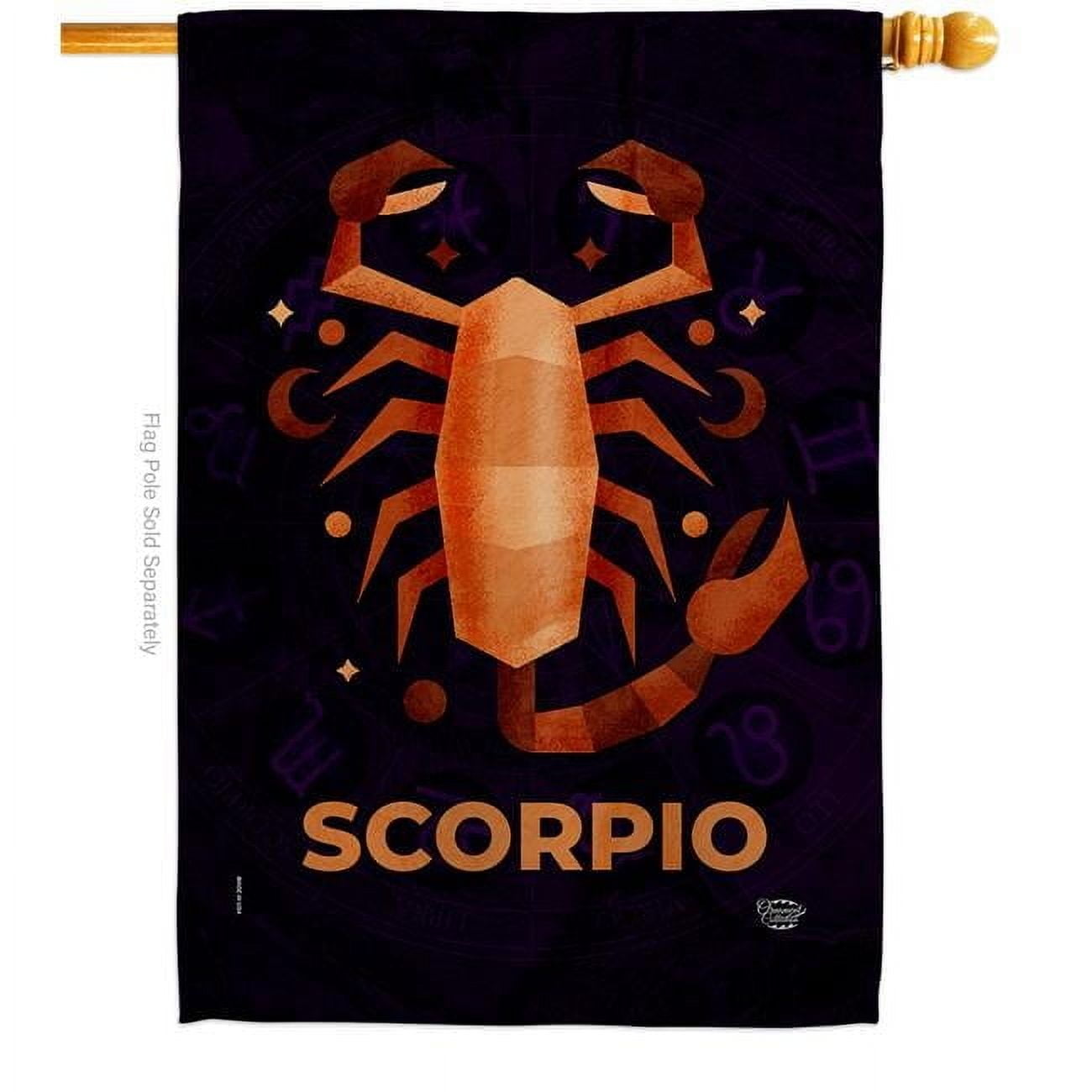 Ornament Collection H190030-BO 28 x 40 in. Scorpio House Flag Interests ...