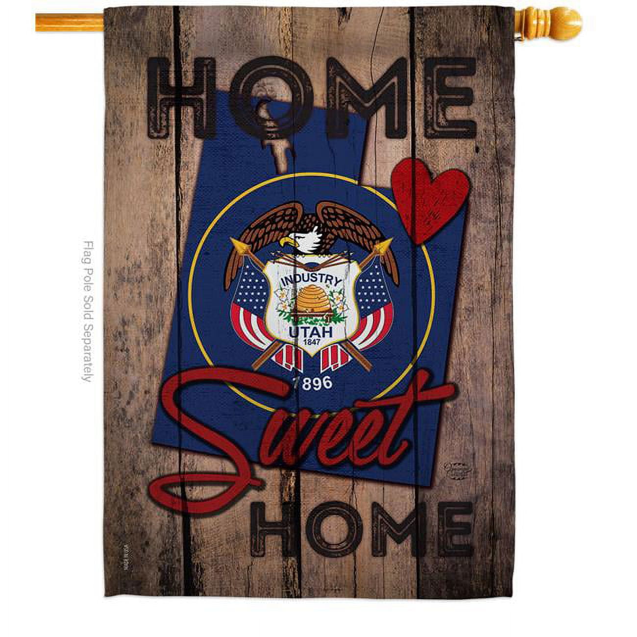 Ornament Collection H191116-BO 28 x 40 in. State Utah Home Sweet ...
