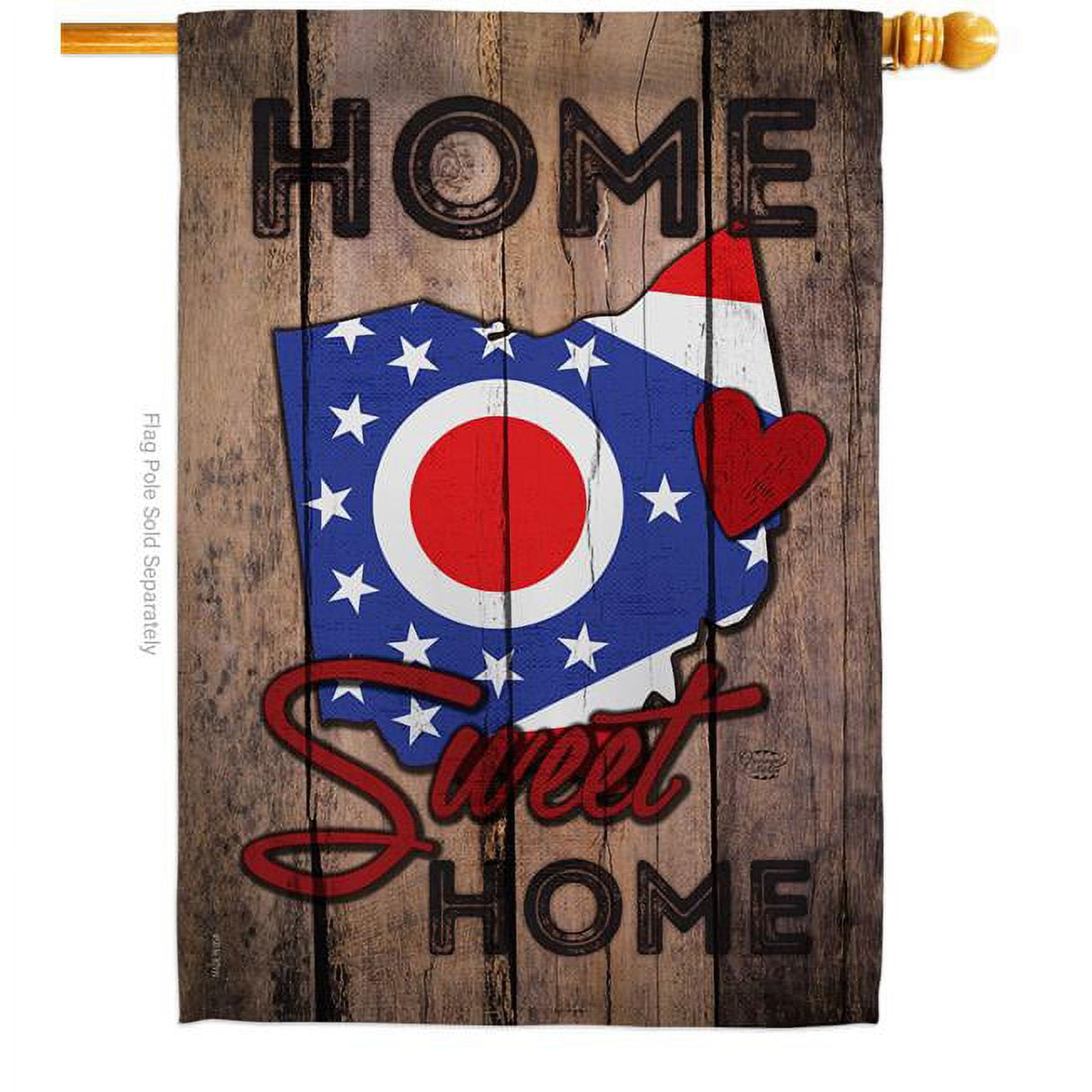 Ornament Collection H191137-BO 28 x 40 in. State Ohio Home Sweet ...