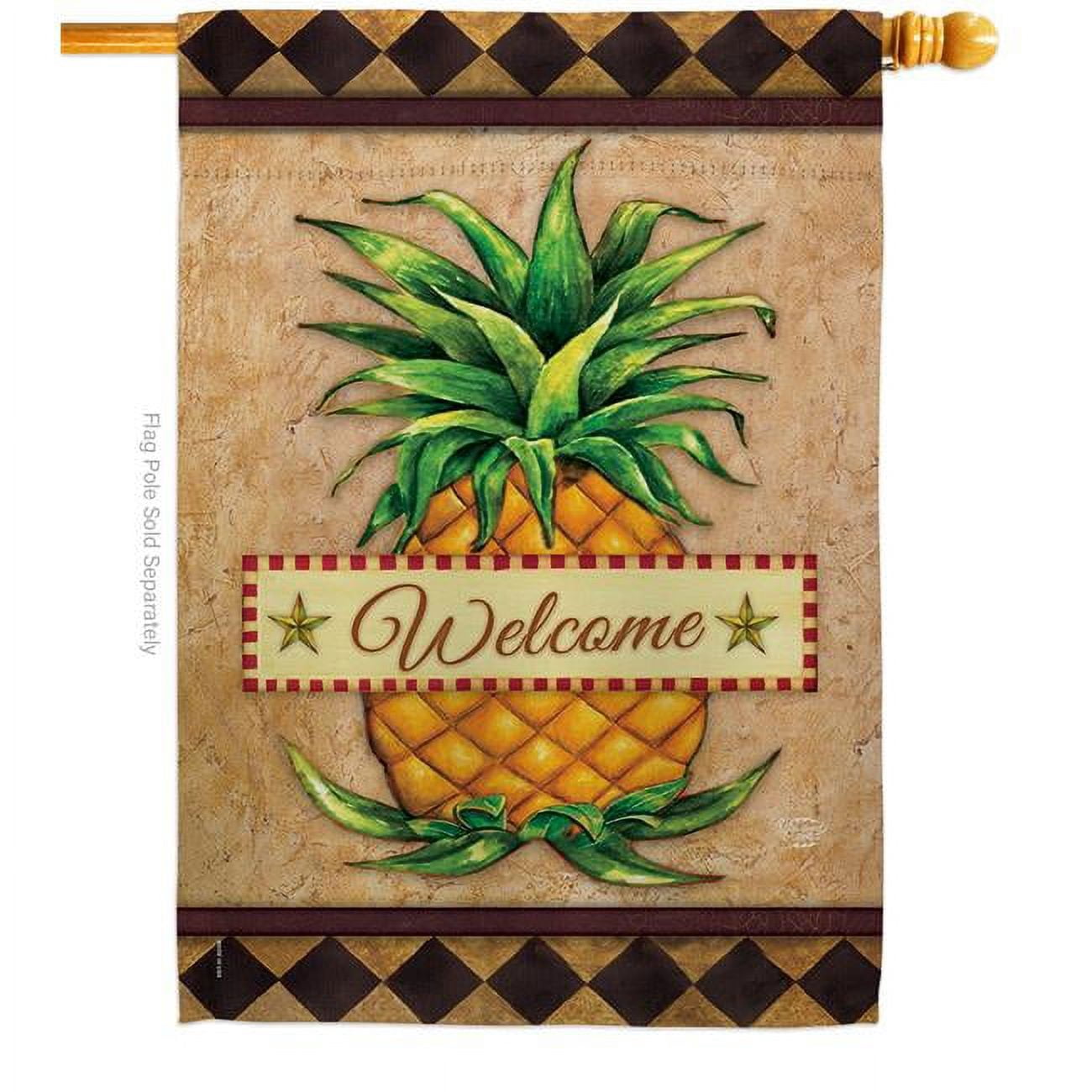 Ornament Collection H191213-BO Welcome Pineapple Food Fruit 28 x 40 in ...