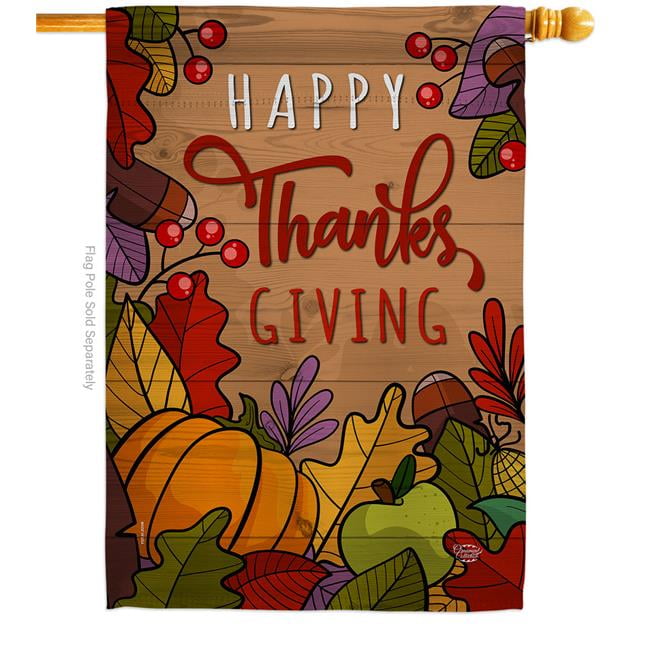 Ornament Collection H192294-BO 28 x 40 in. Happy Thanks Giving House ...