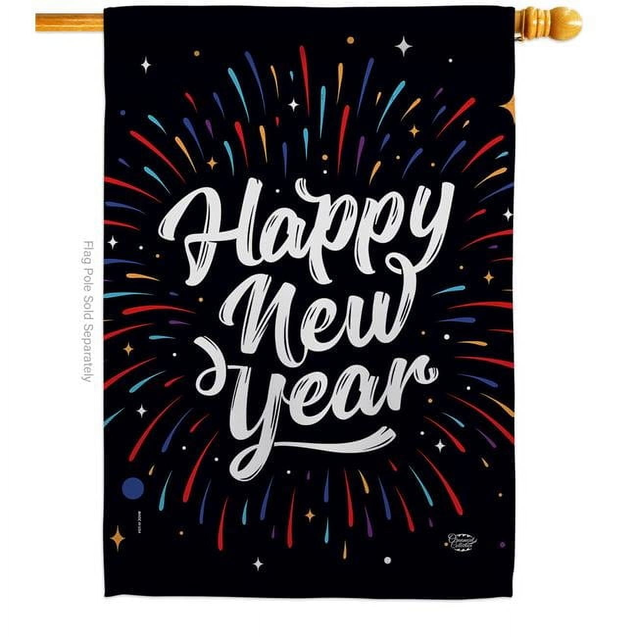 Ornament Collection H192330-BO 28 x 40 in. Happy New Year House Flag ...