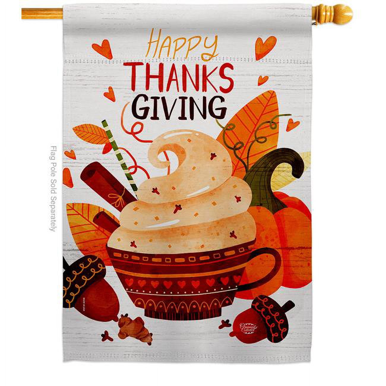 Ornament Collection H192661-BO 28 x 40 in. Thanks Giving House Flag ...