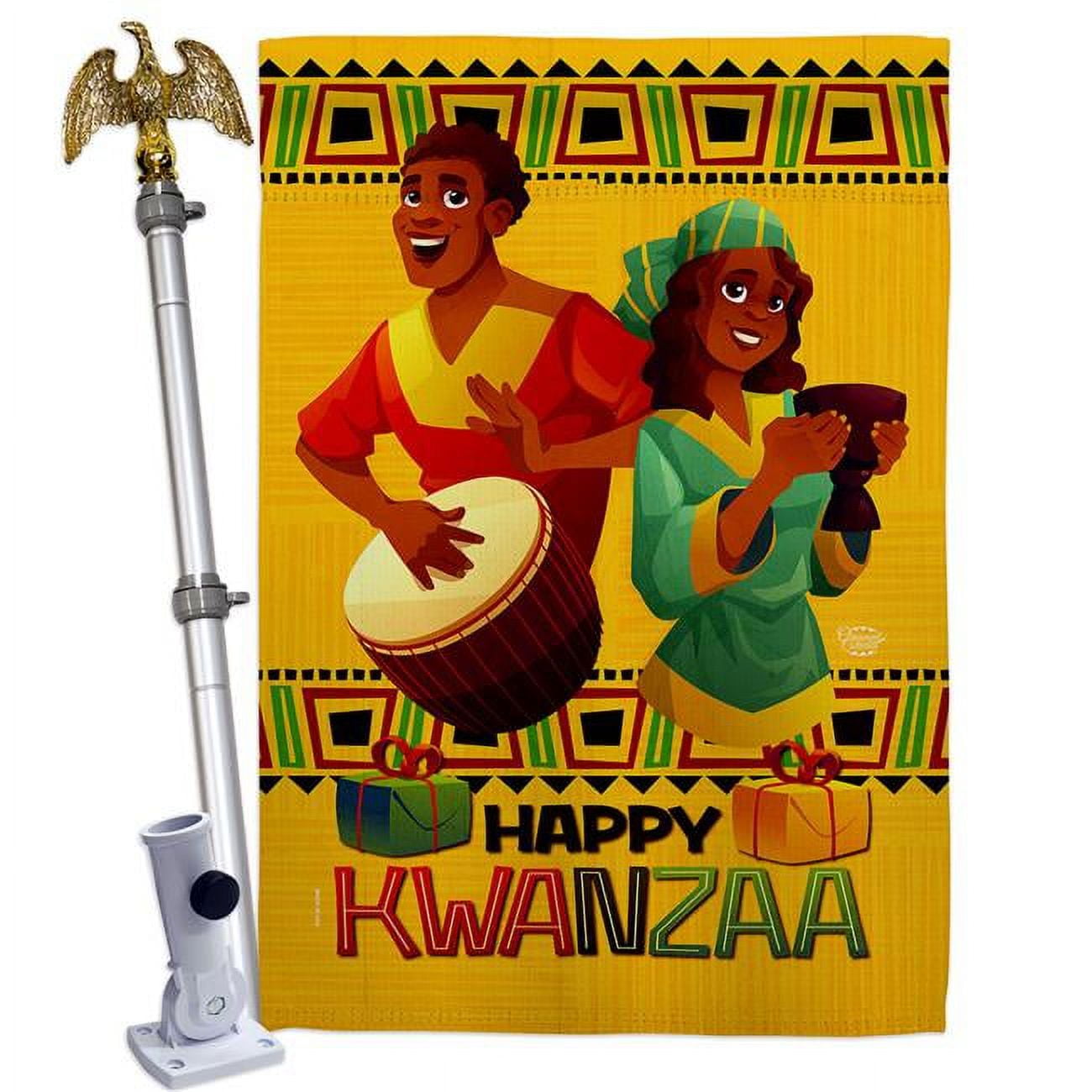 Ornament Collection HS190022-BO-02 28 x 40 in. Joyful Kwanzaa House ...