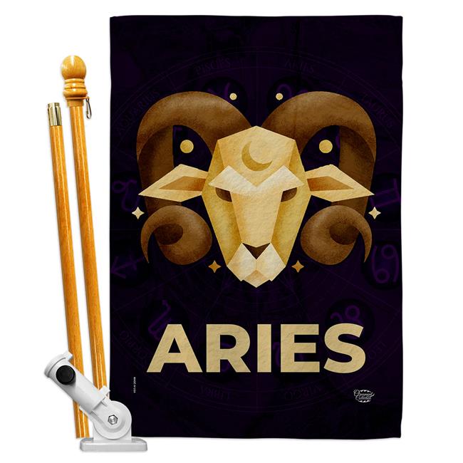 Ornament Collection HS190023-BO 28 x 40 in. Aries House Flag Set ...
