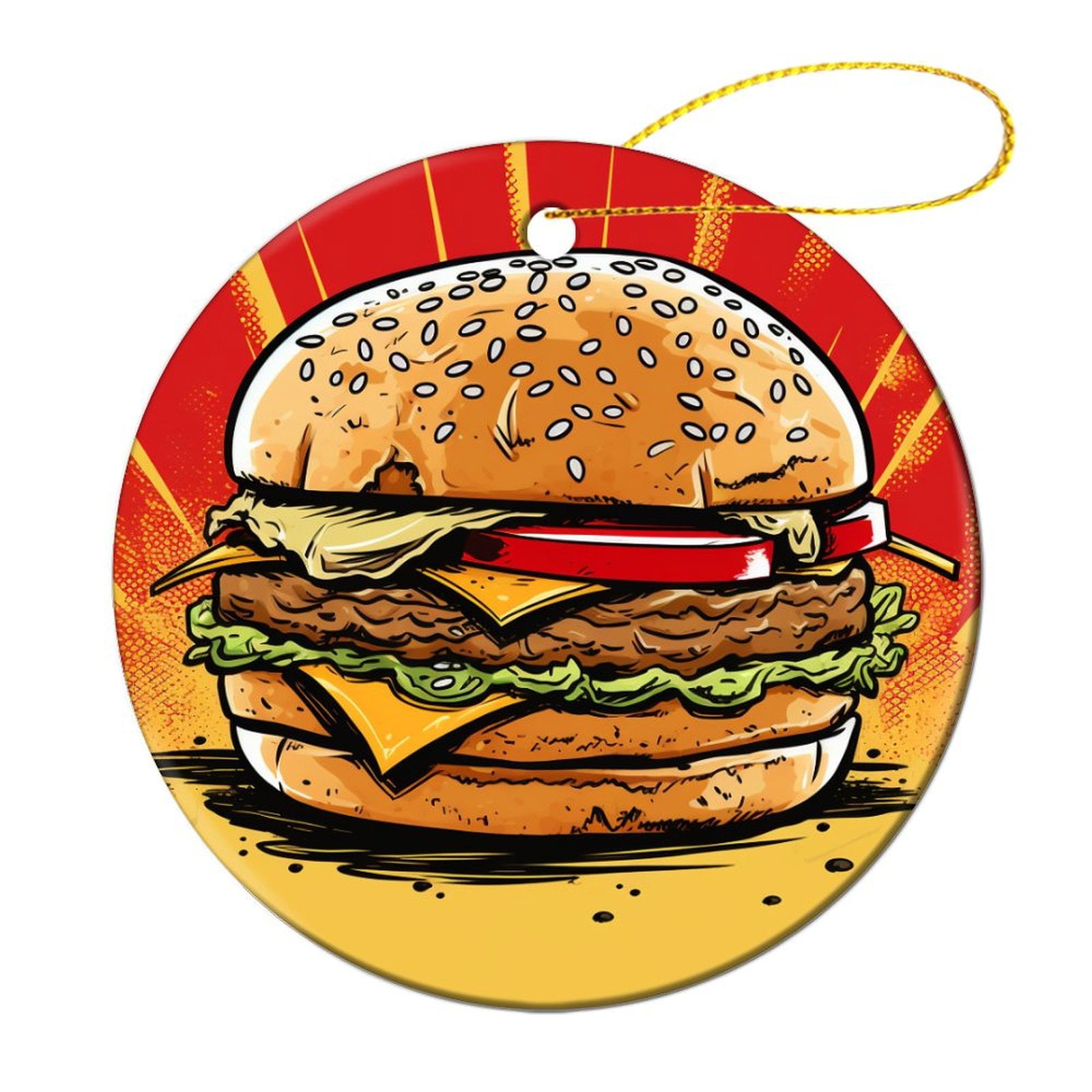 Ornament Cute Food Christmas Tree Ornaments Vintage Retro Hamburger ...