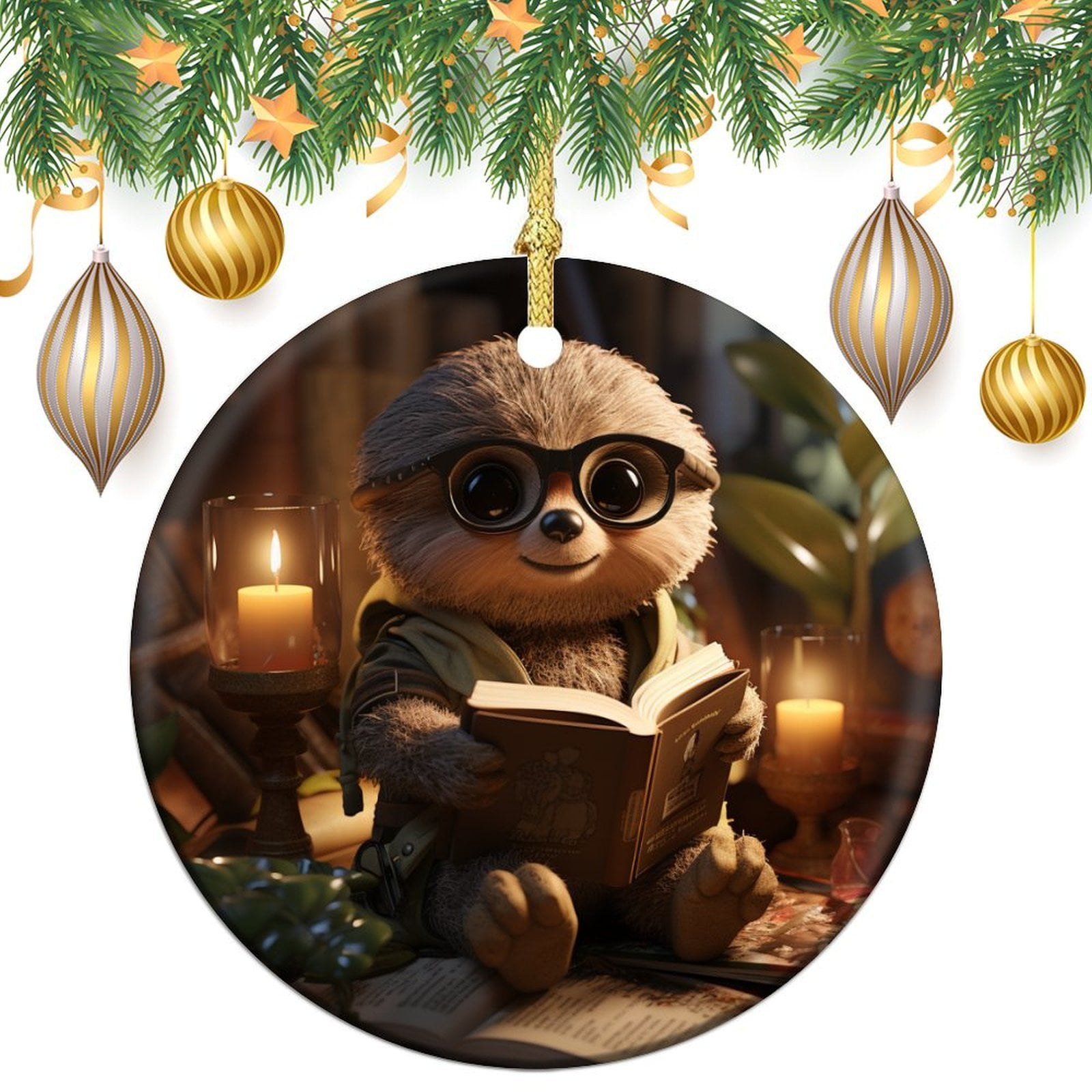 Ornament Cute Sloth Merry Christmas Christmas Bauble Cute Cartoon ...