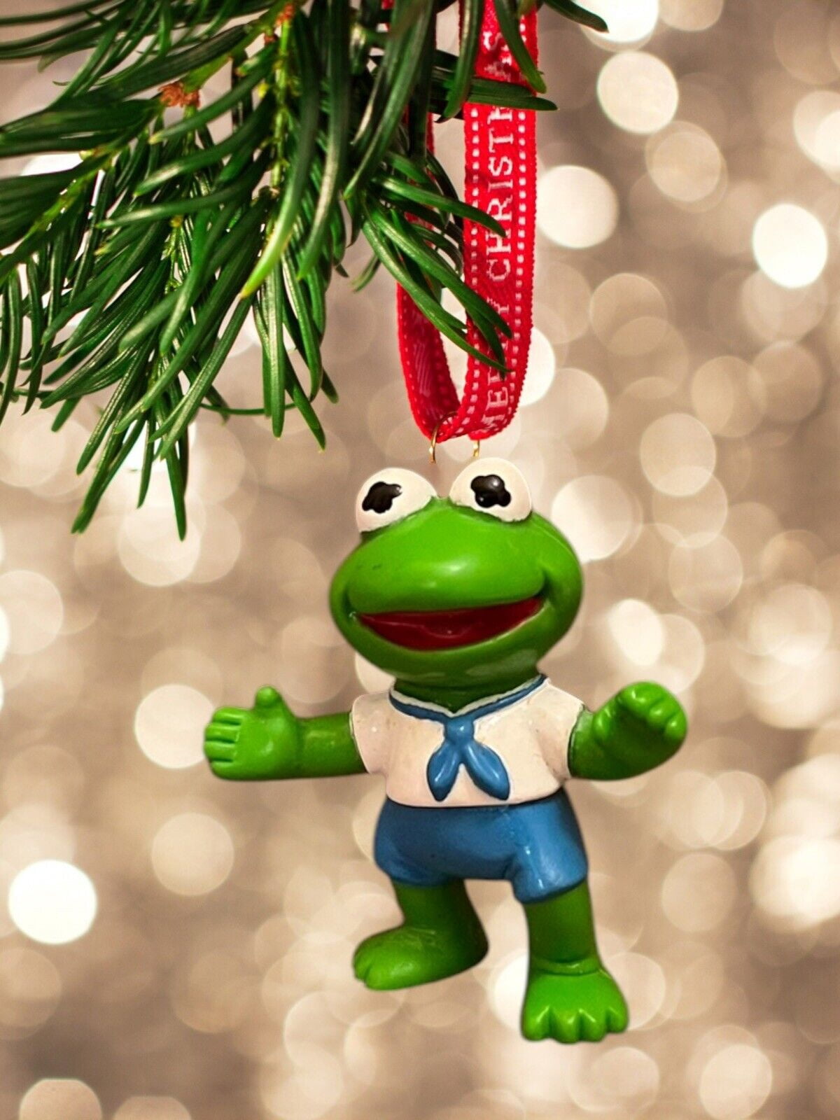 Ornament Disney BABY KERMIT FROG Muppets Figure Figurine Charm New Rare ...