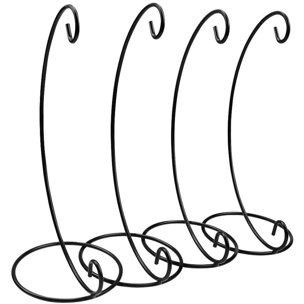 Ornament Display Stand & Air Plant Holder - Black Iron Wire Hanging ...