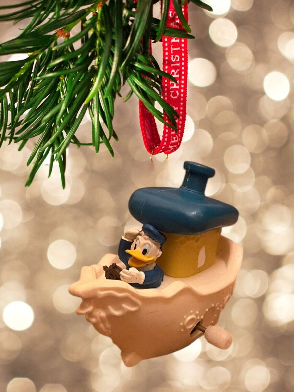 Ornament Donald Duck steam boat Ship Cruise Figure Figurine Charm ...