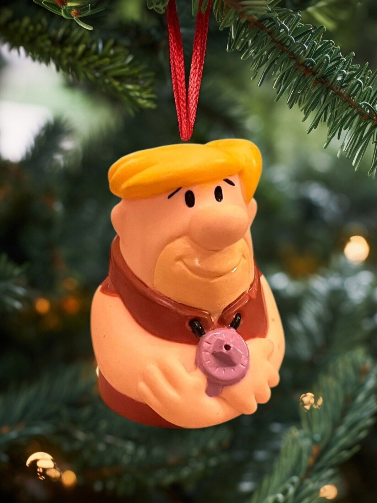 Ornament Flintstone Barney Rubbles Head Figure Figurine Charm Dangler 3 ...