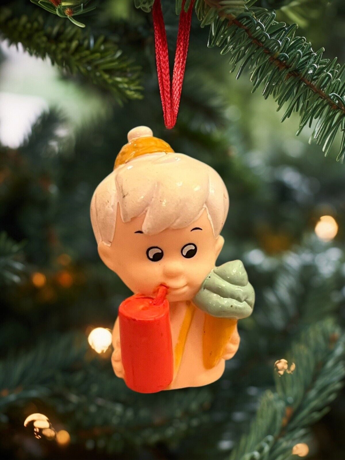 Ornament Flintstone Water Squirter Bam Bam with Ice Cream & Soda Tub ...