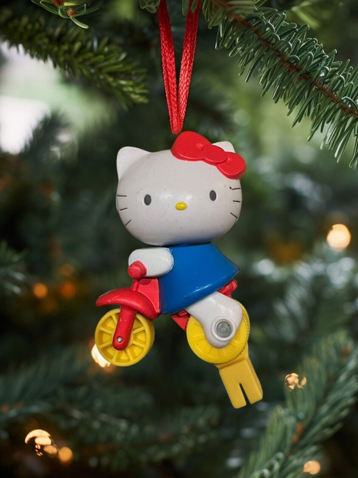 Ornament Hello Kitty Riding Bicycle 3” Figure Figurine Dangler Holiday ...