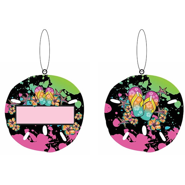 Ornament IMP 2 Sided SndDollr Flip Flops and Hibiscus Imprintables US ...