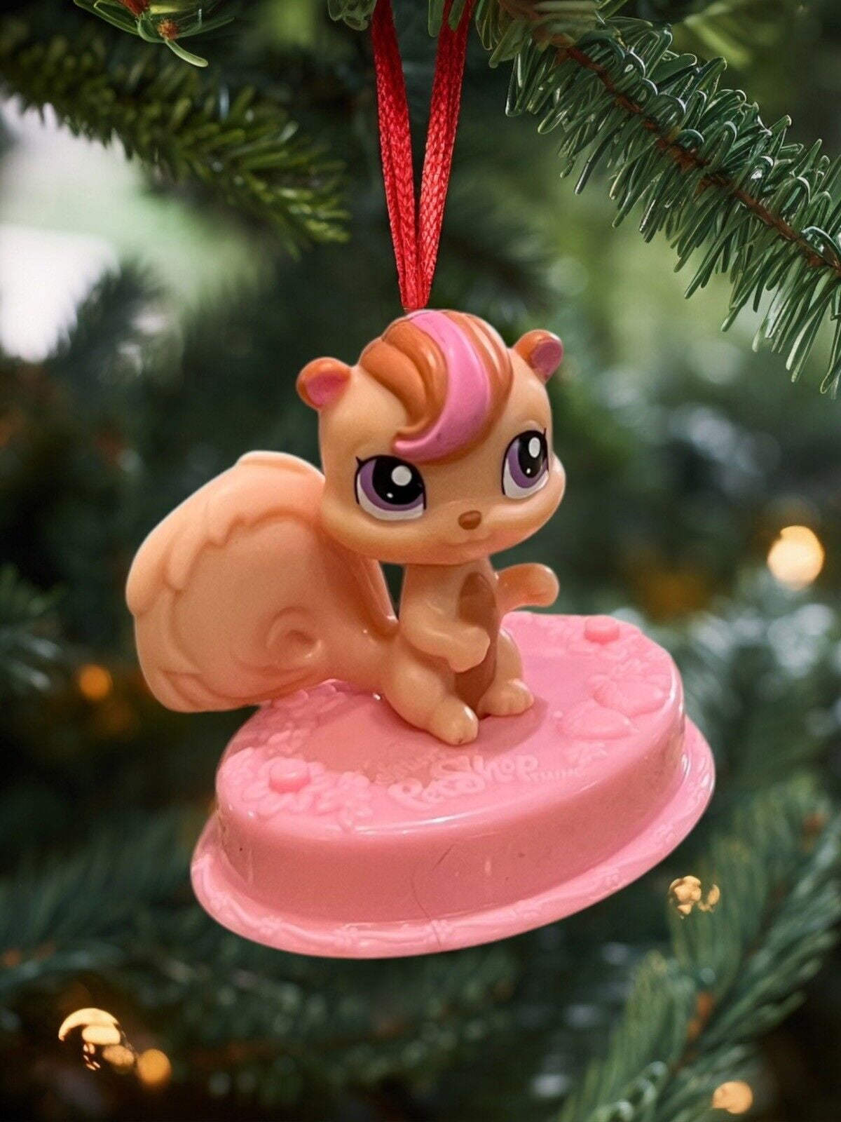 Ornament Littlest Pet Shop LPS SQUIRREL CHIPMUNK Hasbro Figure Figurine ...