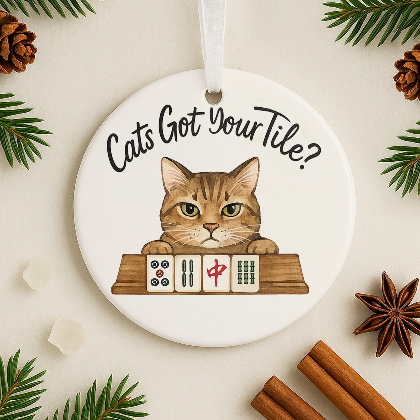 Ornament Mahjong Cat Ornament Cats Got Your Tile Mah Jongg Player Xmas ...