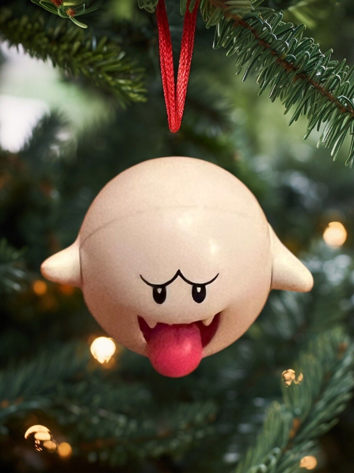 Ornament Nintendo Super Mario BOO GHOST White Figure Figurine Charm ...