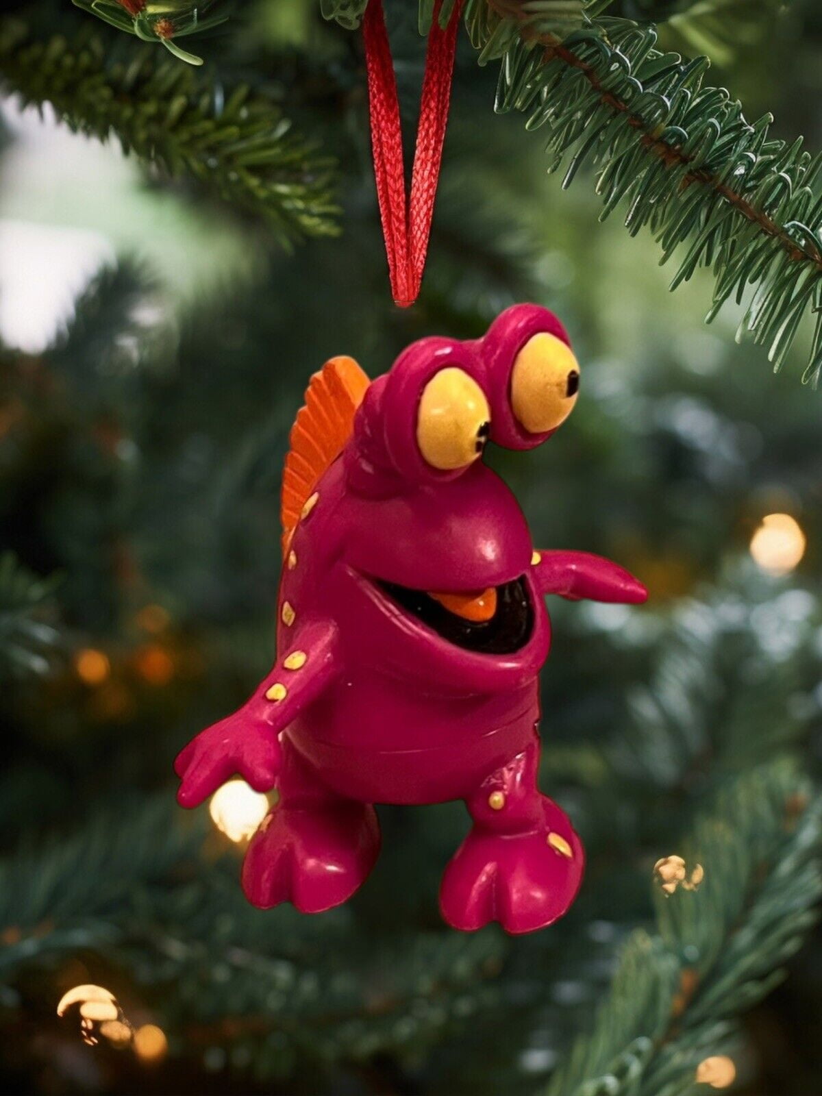 Ornament PURPLE ALIEN MONSTER MIXUP 1989 APPLAUSE INC wacky 3” Figure ...