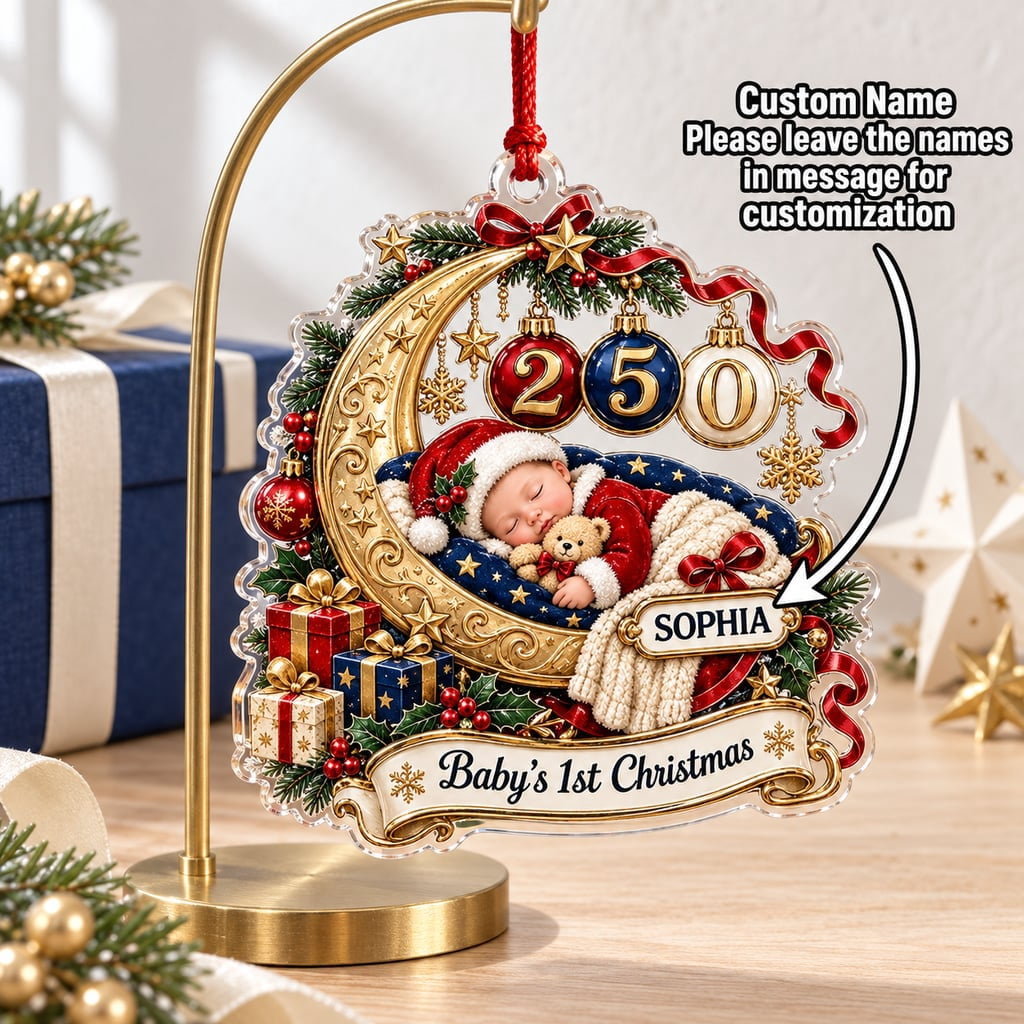 Ornament Personalized 1st Christmas America 250th Anniversary Tree ...