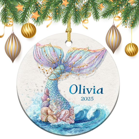 Ornament Personalized Mermaid Tail Ornament Keepsake Customized Mermaid ...