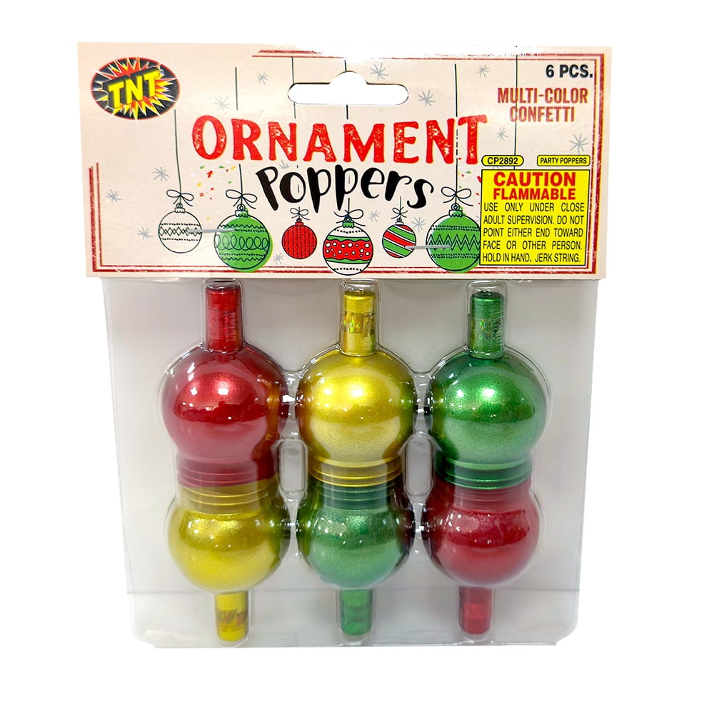 Ornament Poppers, TNT Fireworks, Red and Green Paper Confetti - Walmart.com