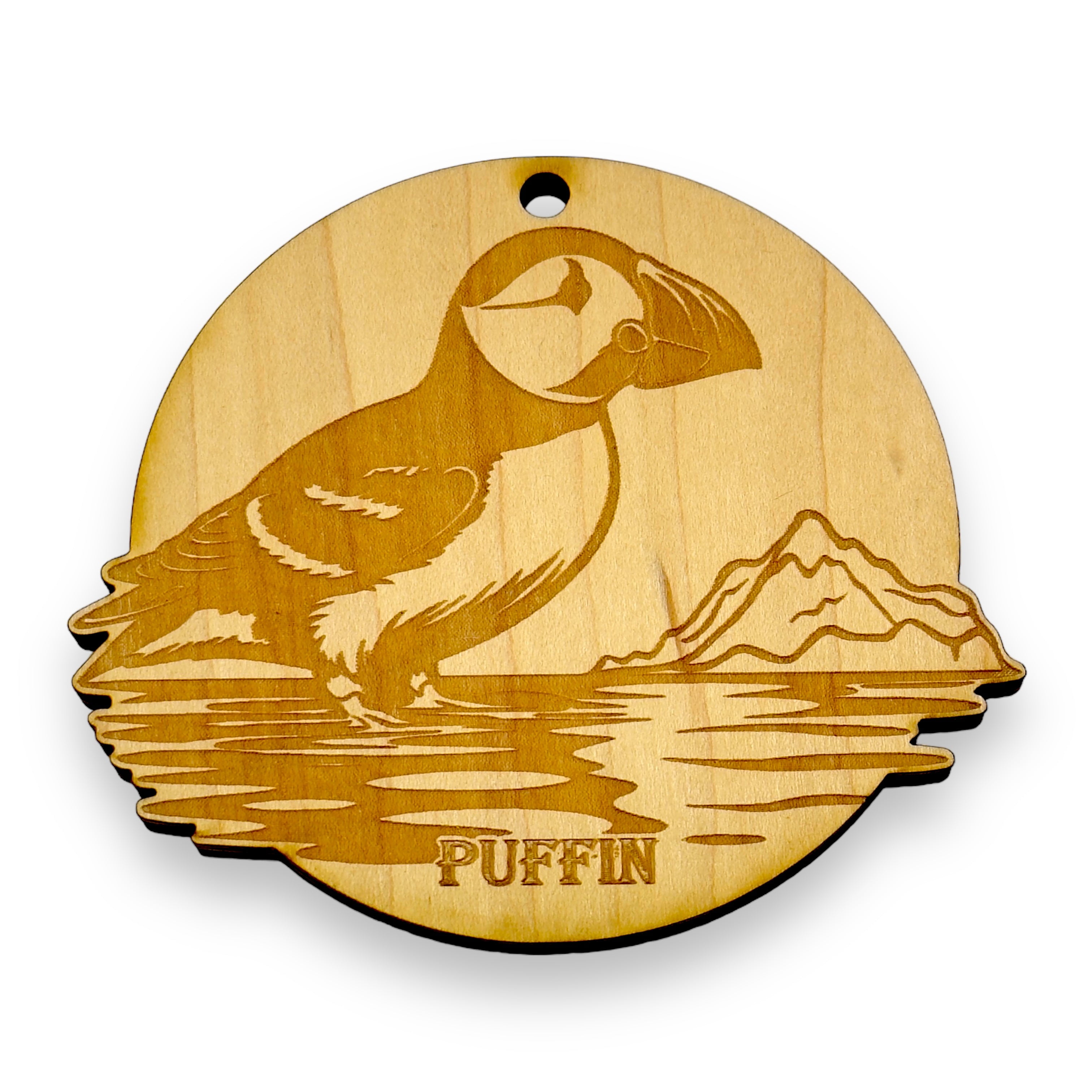 Ornament - Puffin Bird Raw Wood - Walmart.com