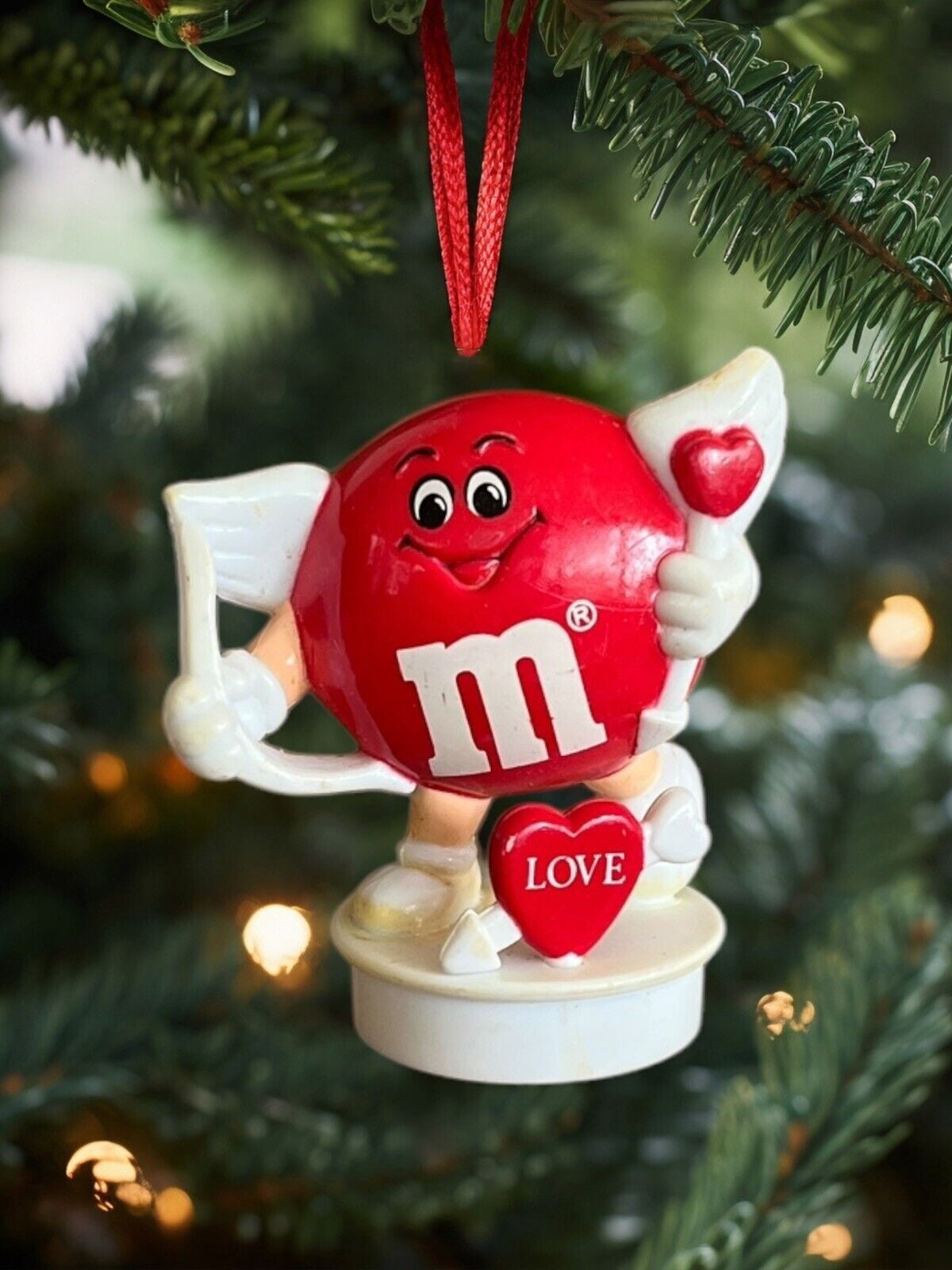 Ornament RED M&M M & M PVC Figure Figurine Holiday Charm Dangler 3 ...