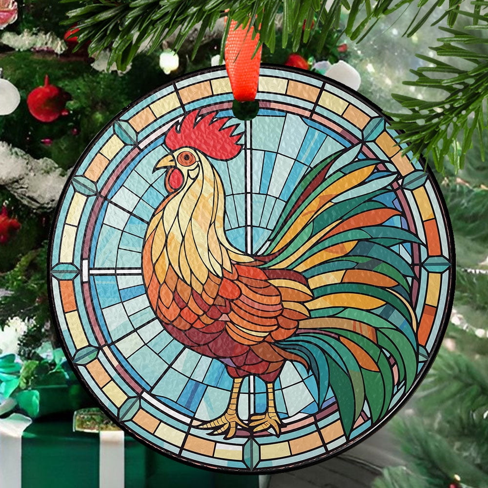 Ornament Rooster Decor Pet Memorial Suncatcher Loss Of Pet Sympathy ...