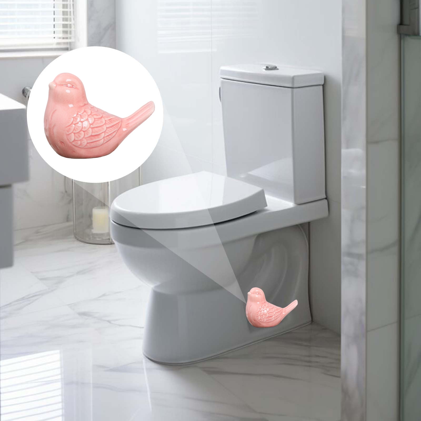 Ornament Set with Topper Cute Ceramic Birds Toilet Caps For Bottom Of ...