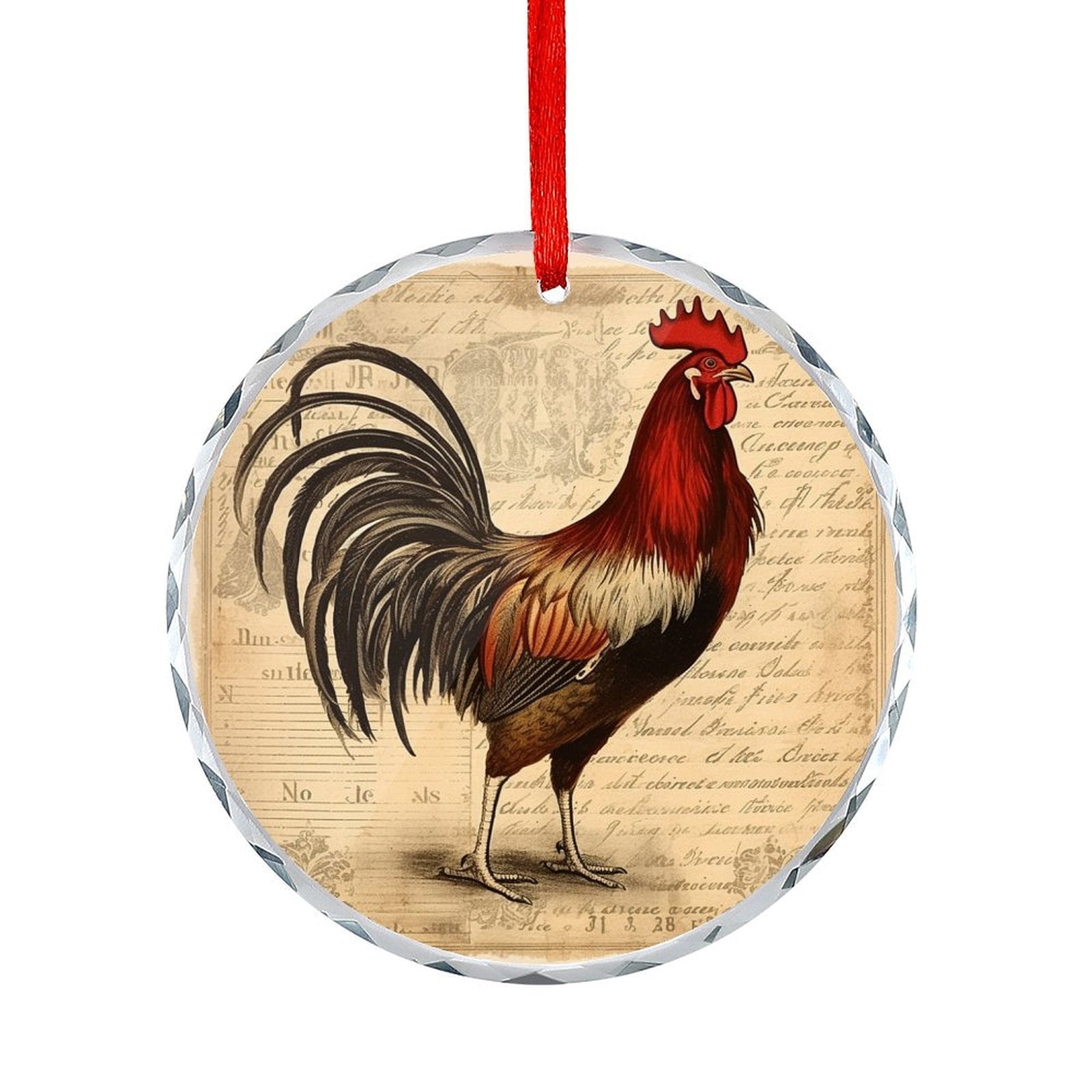 Ornament Vintage French Writing Paris Rooster Hanging Ornament Rustic ...
