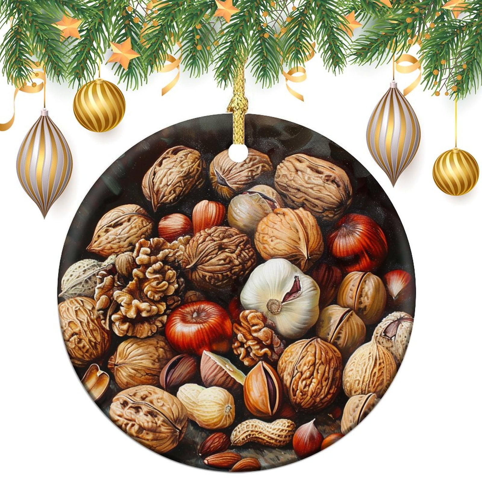 Ornament Walnut Nut Brown Fruit Ornament Keepsake Walnut Oh Nuts ...