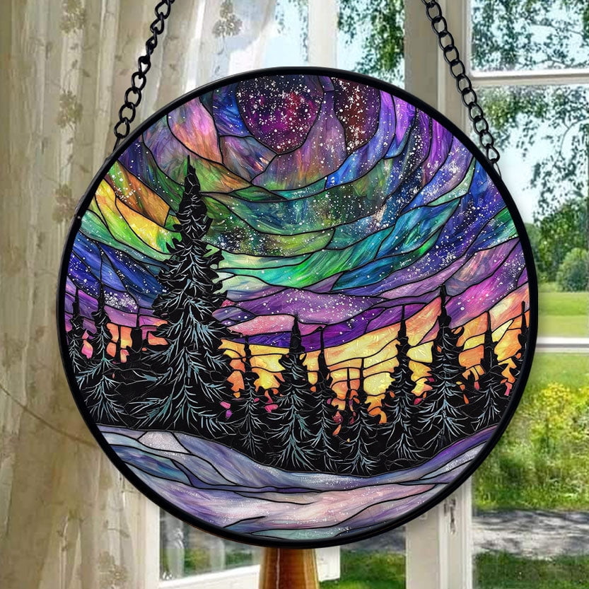 Ornament Window Hanging, Van Gogh Night Scene Sun Catchers Colorful ...