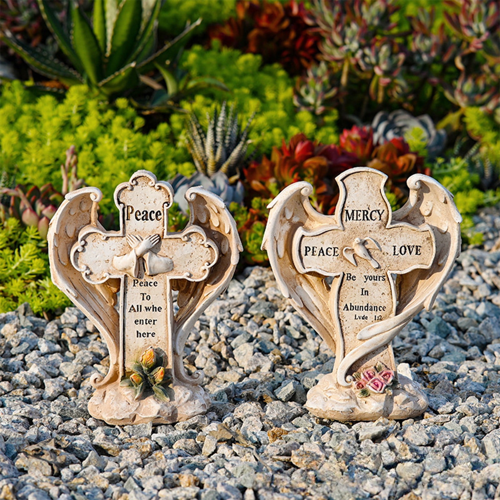 Ornament With Hands In Cemetery Decorations - Garden Lawn Gravestone ...