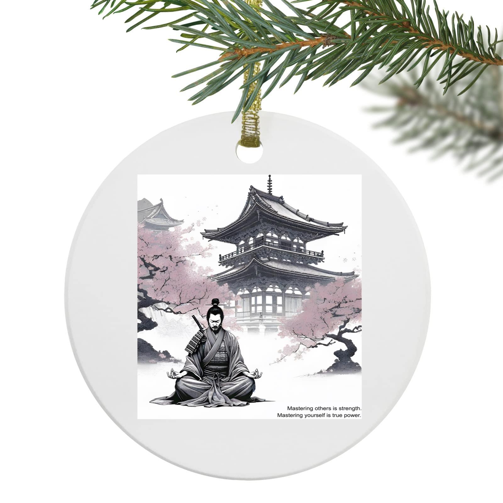 Ornament Zen Samurai Meditation Lao Tzu Buddhism Japanese Zazen Tao Te Ching Spiritual Clothing ...